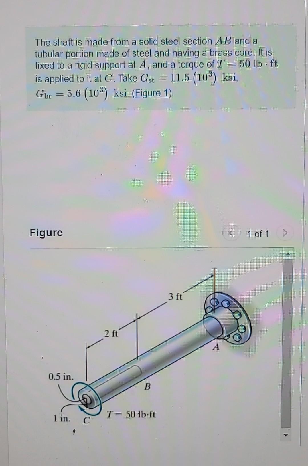Solved The shaft is made from a solid steel section AB and a | Chegg.com