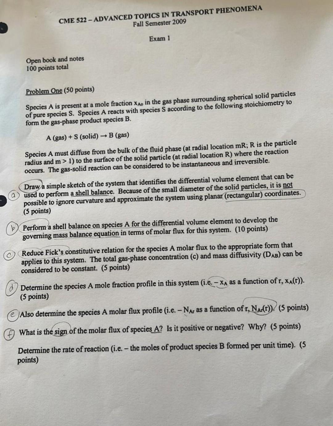 Solved CME 522 - ADVANCED TOPICS IN TRANSPORT PHENOMENA Fall | Chegg.com