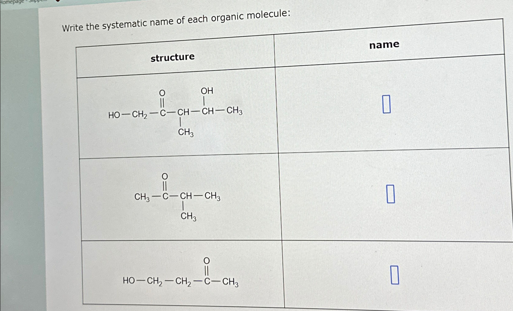 Solved Write the systematic name of each organic | Chegg.com