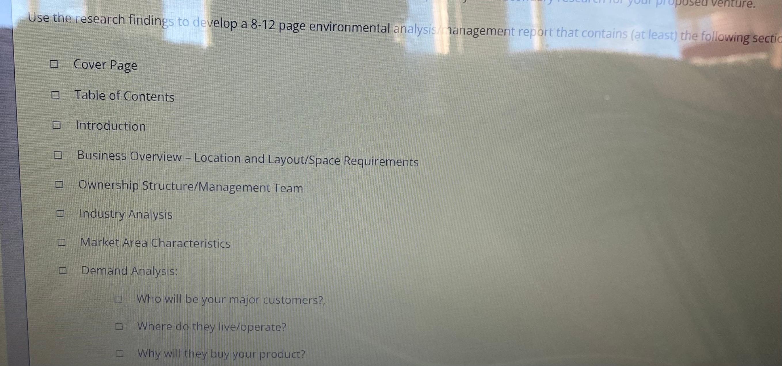 Solved Entrepreneurship assignment 2-concept development: | Chegg.com