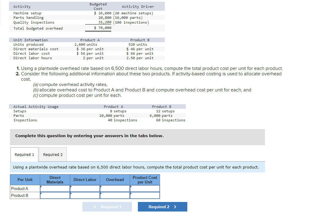 Solved Using a plantwide overhead rate based on 6,500 | Chegg.com