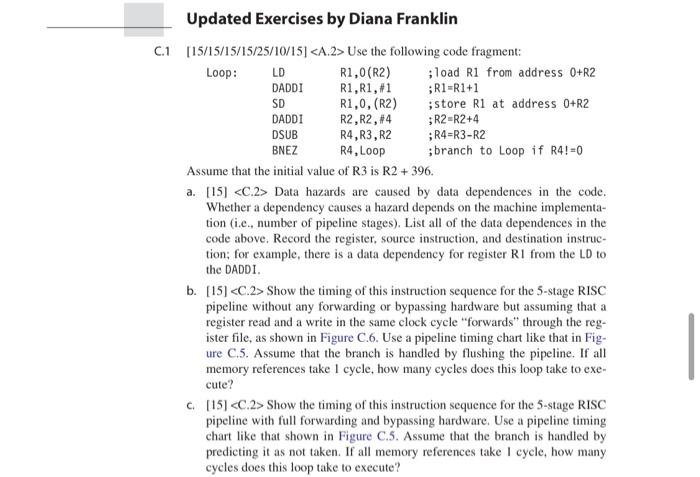 Solved Updated Exercises by Diana Franklin C.1 | Chegg.com