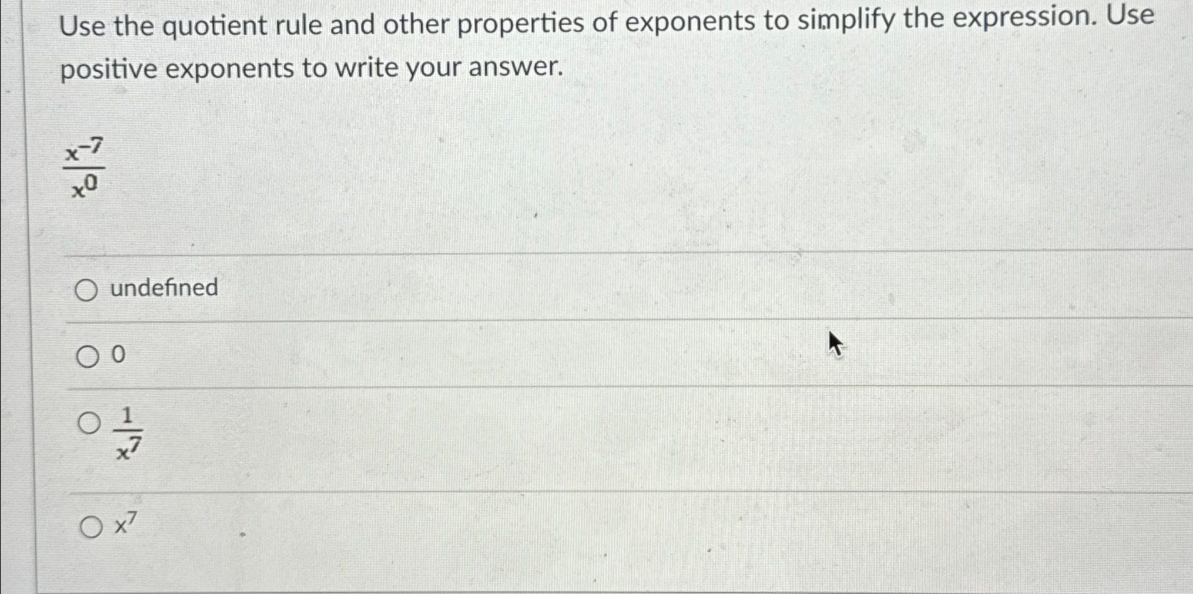 Solved Use the quotient rule and other properties of | Chegg.com