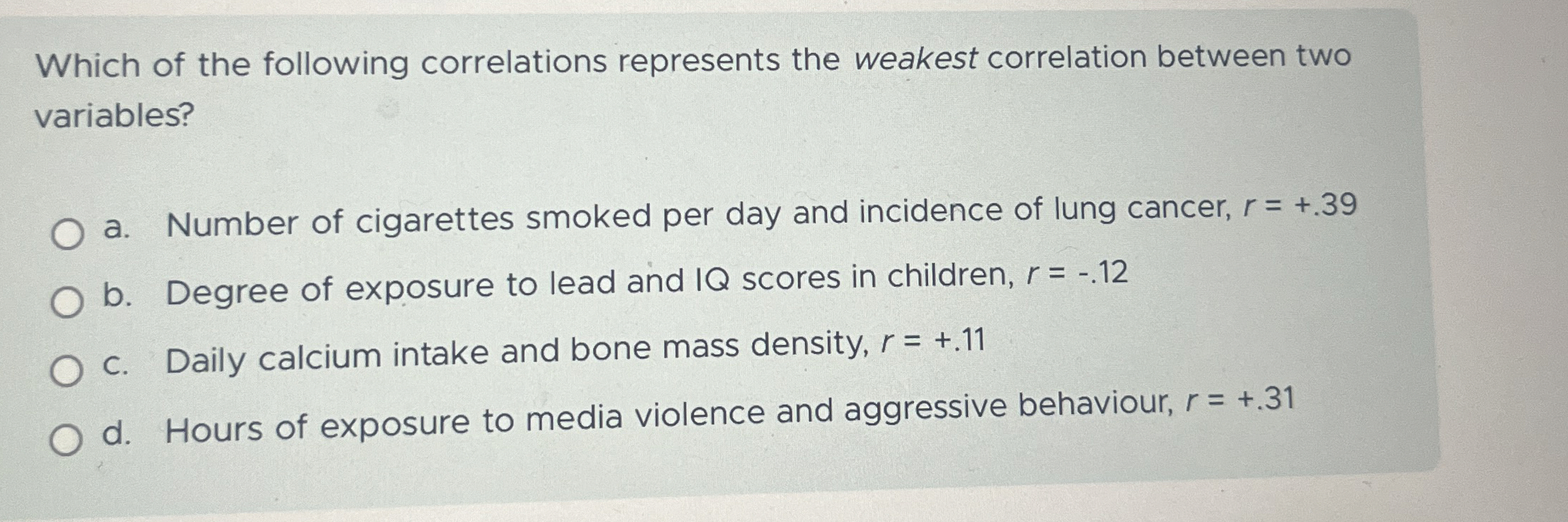 Solved How to solve I'm Which of the following correlations | Chegg.com