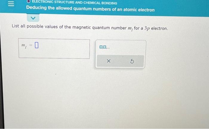 Solved ELECTRONIC STRUCTURE AND CHEMICAL BONDING Deducing | Chegg.com