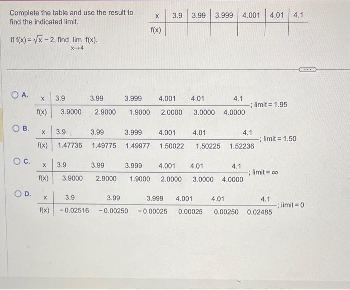 Solved Complete the table and use the result to find the | Chegg.com