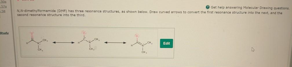 Solved N, N-dinethylformamide (DMF) has three resonance | Chegg.com
