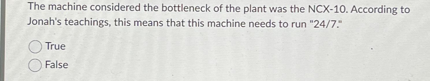 Solved The machine considered the bottleneck of the plant | Chegg.com