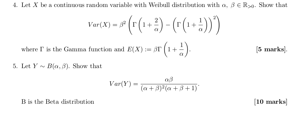 Solved Let x ﻿be a continuous random variable with Weibull | Chegg.com