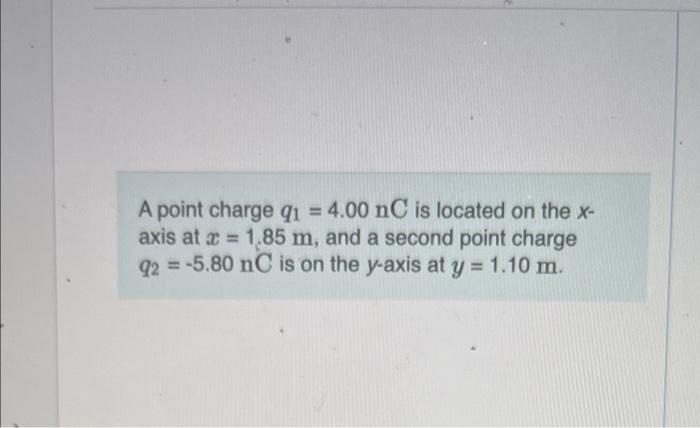 Solved A point charge q1=4.00nC is located on the x axis at | Chegg.com