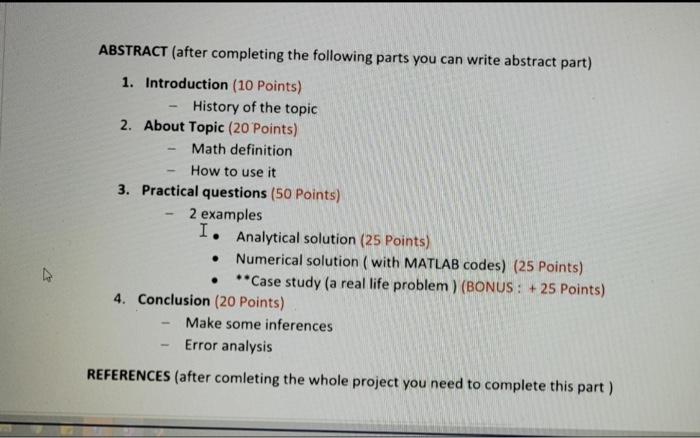 Solved ABSTRACT (after completing the following parts you | Chegg.com