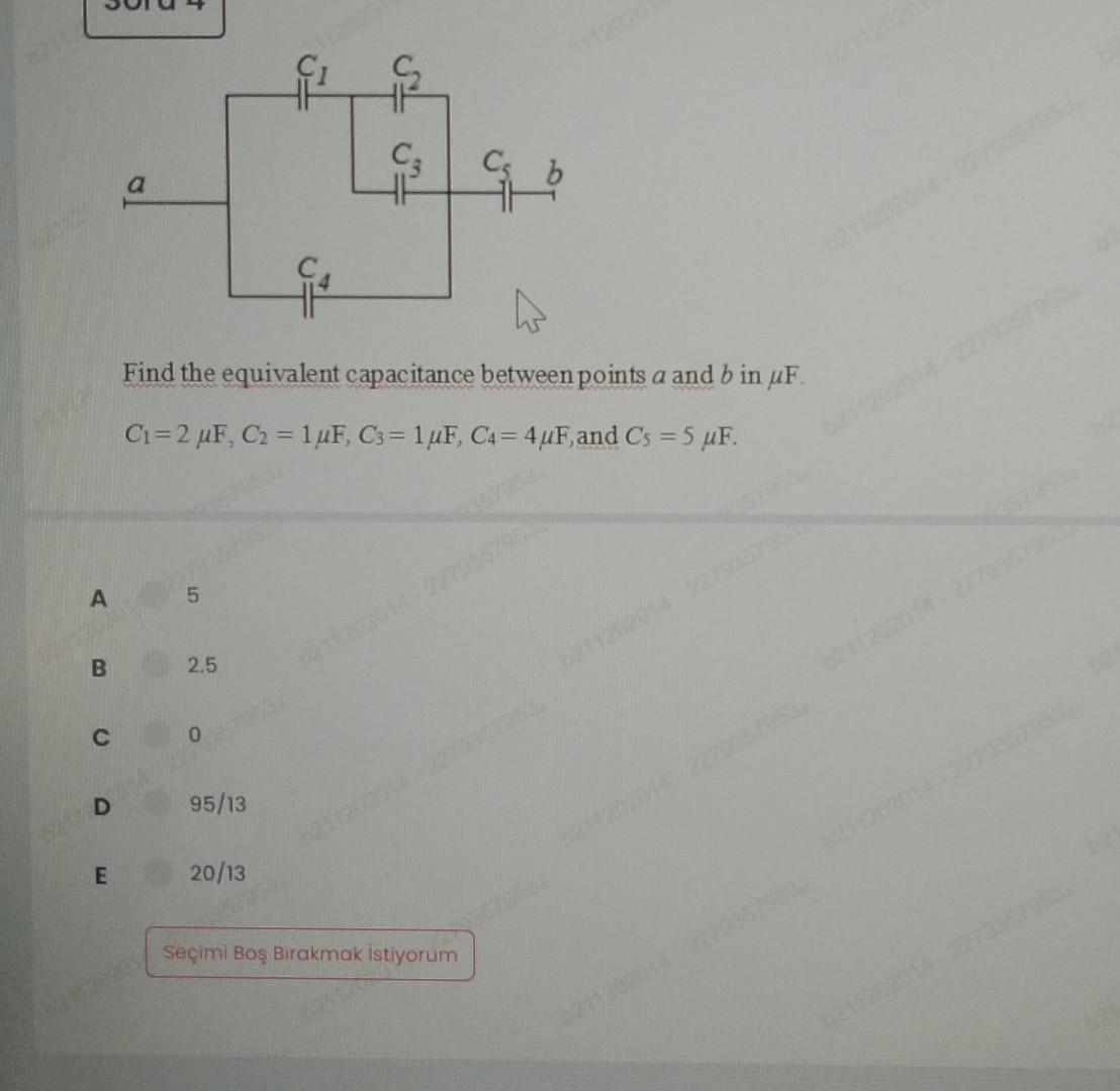 Solved Find the equivalent capacitance between points a and | Chegg.com