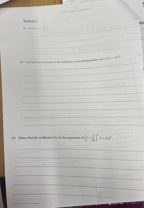 (b) Find the first four terms in the expansion, in | Chegg.com