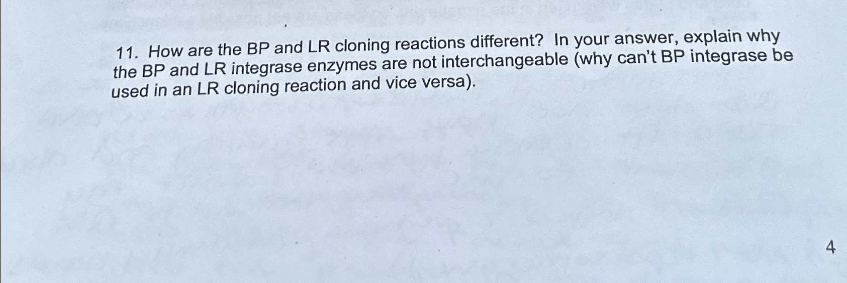 Solved How are the BP and LR cloning reactions different? In | Chegg.com