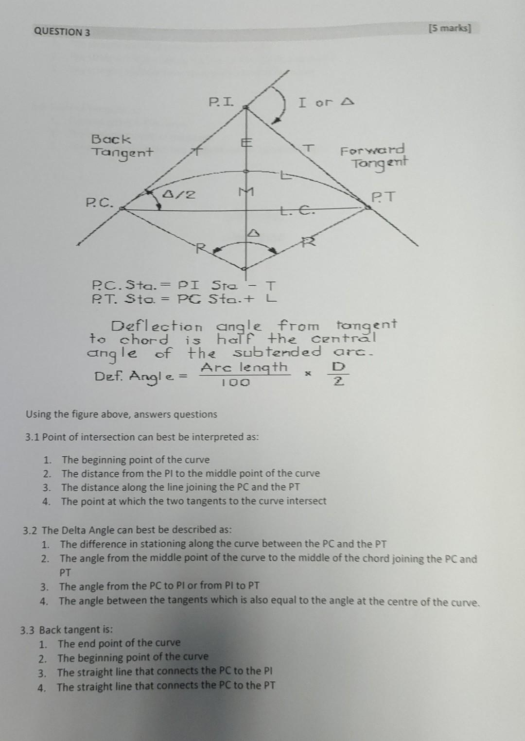 Solved Deflection angle from tangent to chord is half the | Chegg.com