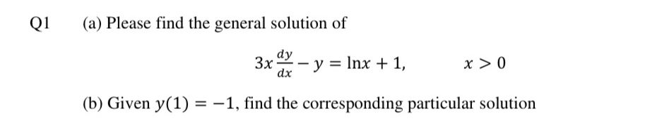 Solved Q1 (a) ﻿Please find the general solution | Chegg.com