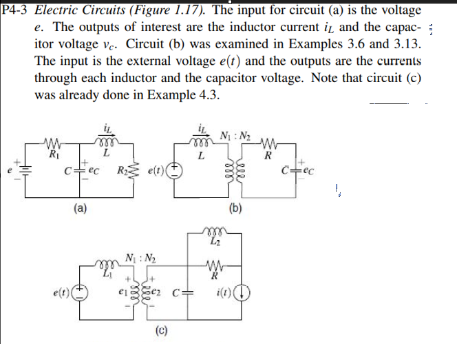 P4-3 ﻿Electric Circuits (Figure 1.17). ﻿The input for | Chegg.com