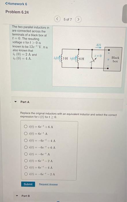 Solved The two parallel inductors in are connected across | Chegg.com