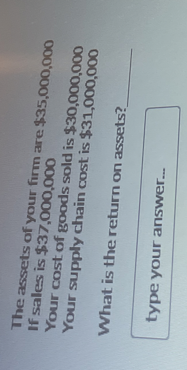 Solved The assets of your firm are $35,000,000If sales is | Chegg.com