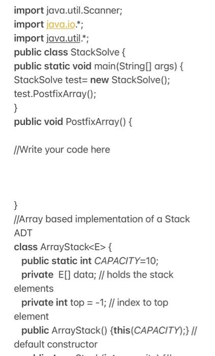 Solved Array Based Implementation Of A Stack Adt Class 
