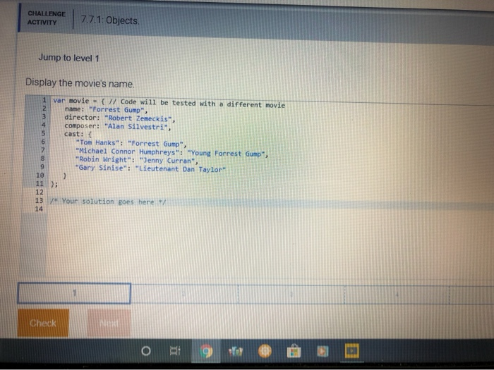 Solved CHALLENGE ACTIVITY 7.7.1:Objects. Jump to level 1 | Chegg.com