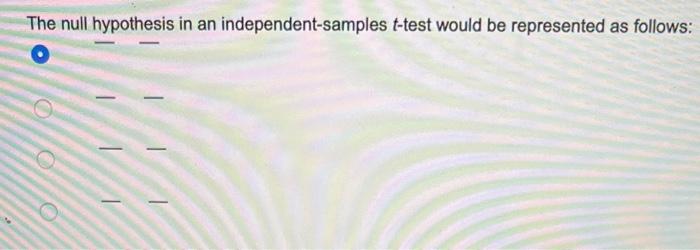 Solved The null hypothesis in an independent-samples t-test | Chegg.com