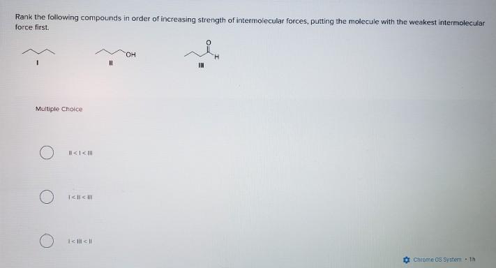 Solved Rank the following compounds in order of increasing | Chegg.com