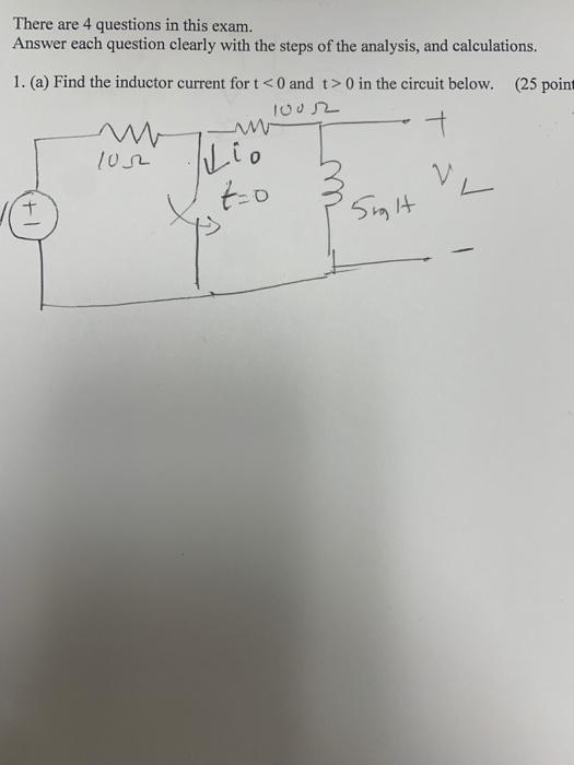 Solved There are 4 questions in this exam. Answer each | Chegg.com