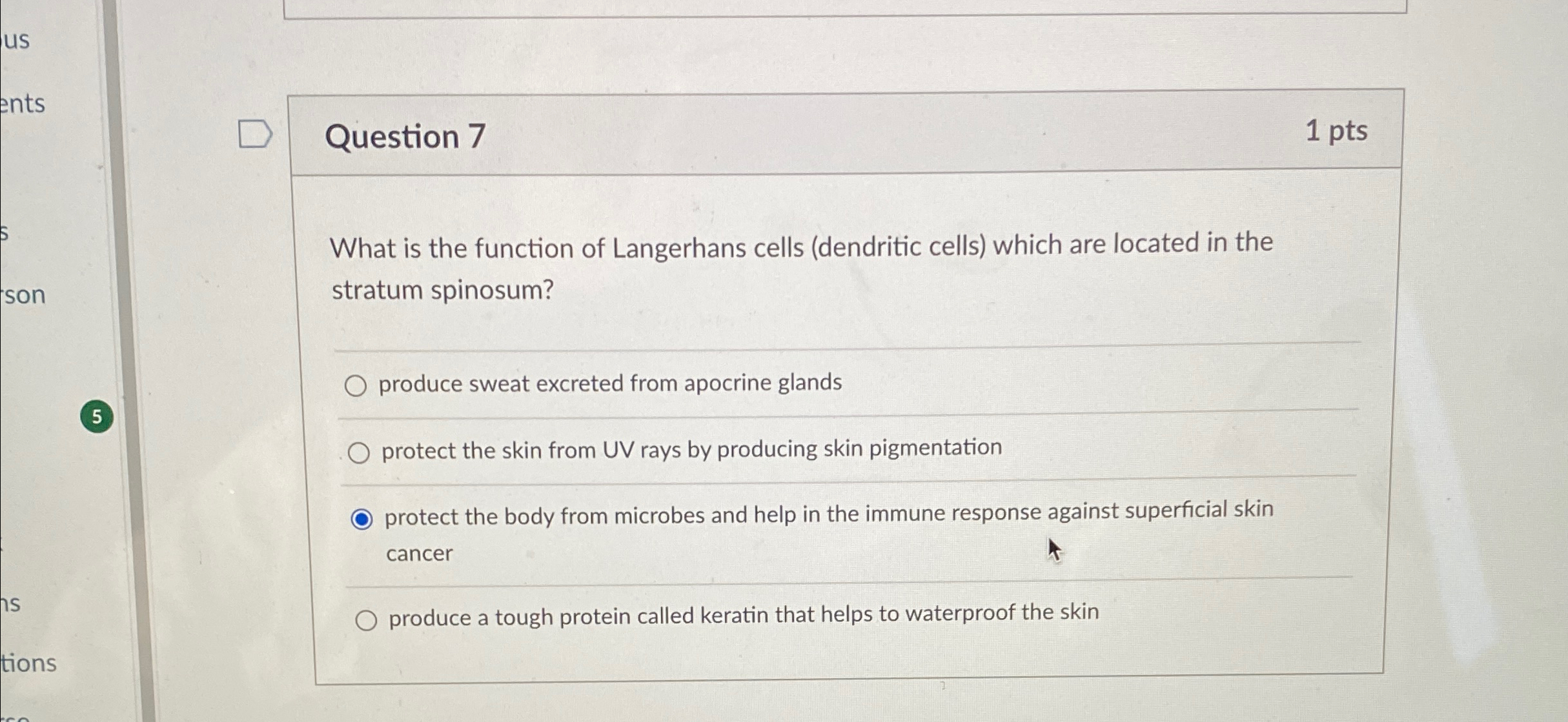 Solved Question 71 ﻿ptsWhat is the function of Langerhans | Chegg.com