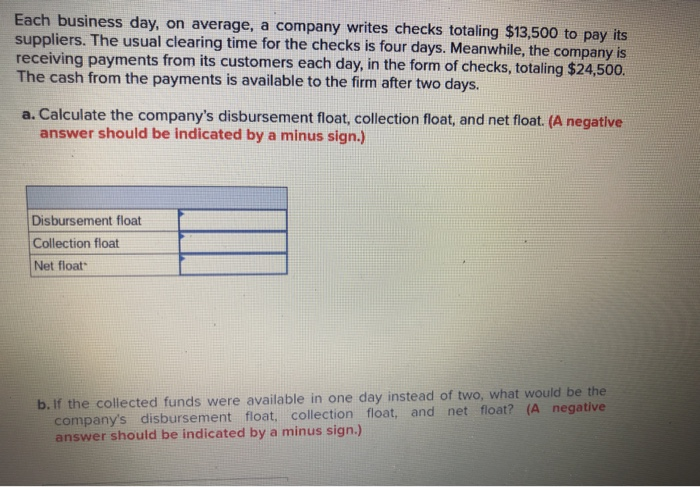 Solved Each business day, on average, a company writes | Chegg.com