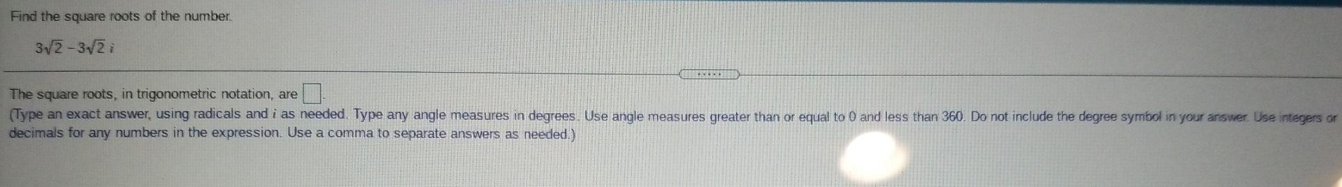 Solved Find the square roots of the number 3/2-3/2 i .. The | Chegg.com