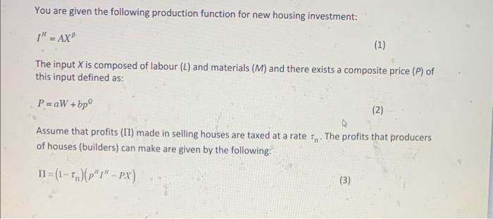Solved You are given the following production function for | Chegg.com