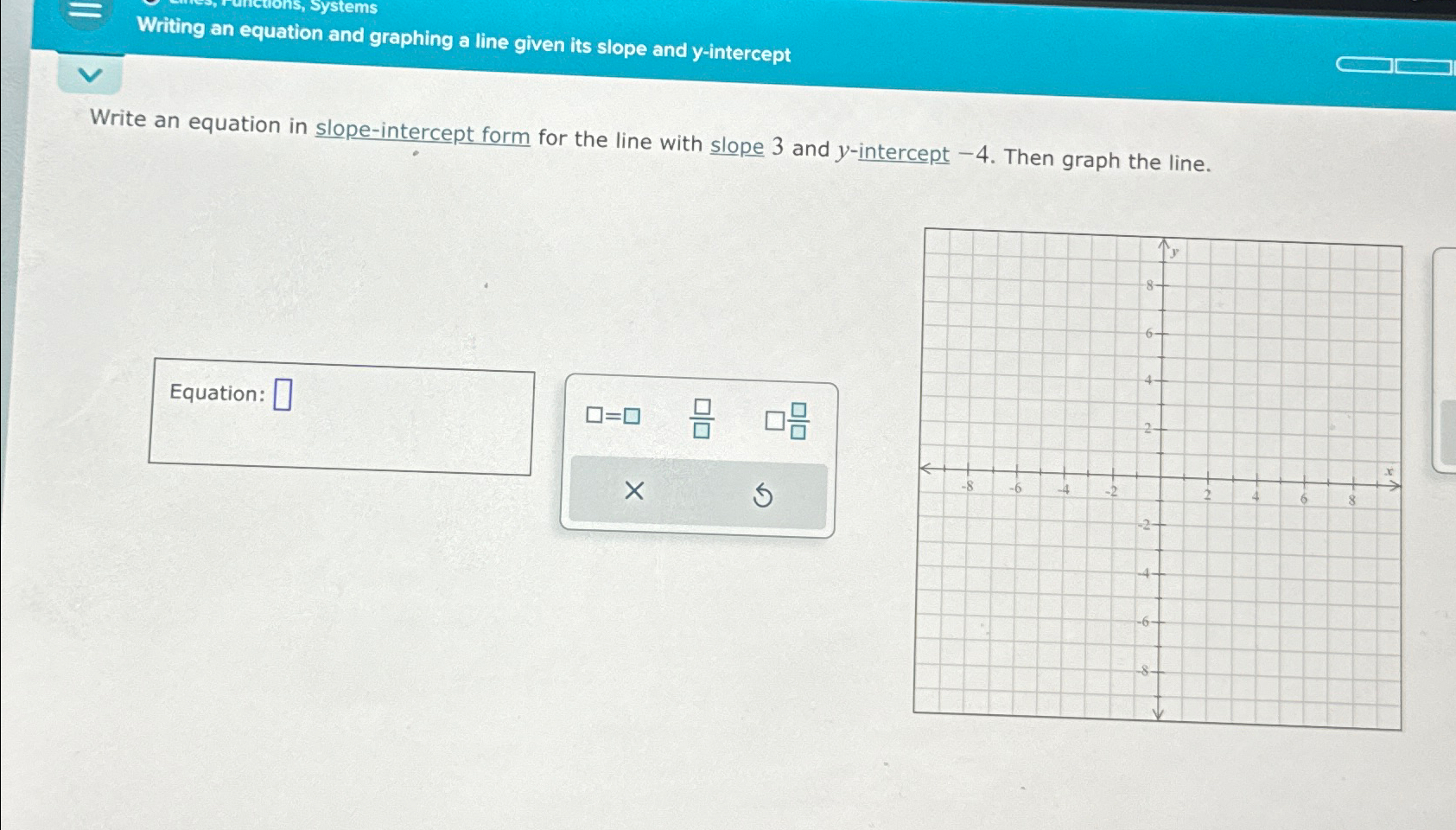 Solved Writing an equation and graphing a line given its | Chegg.com