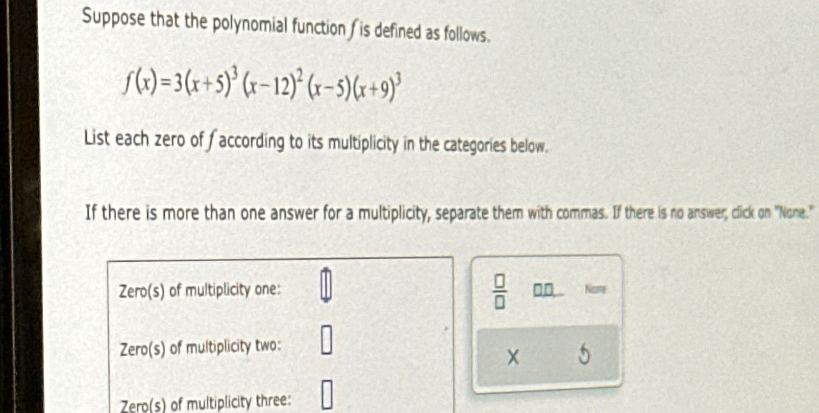 Solved Suppose that the polynomial function f ﻿is defined as | Chegg.com