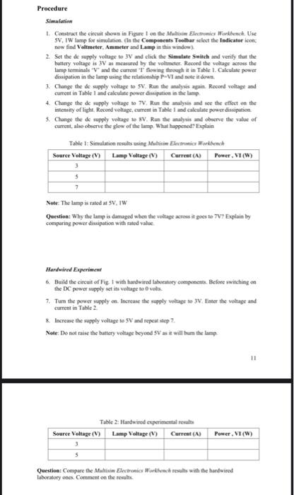 Solved Experiment 2 Electric Circuit Fundamentals | Chegg.com