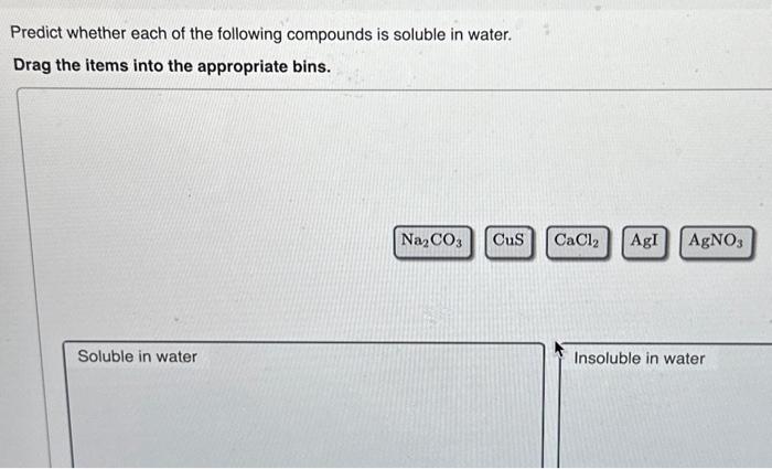 Solved Predict whether each of the following compounds is | Chegg.com