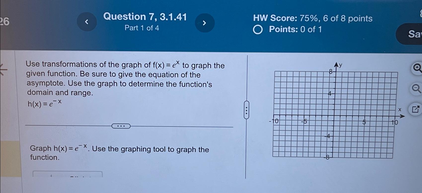 Solved Question 7, 3.1.41HW Score: 75%,6 of 8 pointsPart 1 | Chegg.com Solved Question 7, 3.1.41HW Score: 75%,6 of 8 pointsPart 1 | Chegg.com