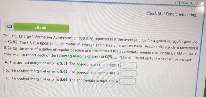 Solved UUCtion 3 al Check My Work (1 remaining) eBook The | Chegg.com