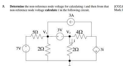 Solved Determine the non-reference node voltage for | Chegg.com