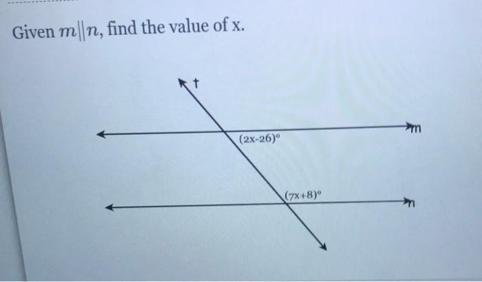 Solved Given m∥n, find the value of x. | Chegg.com