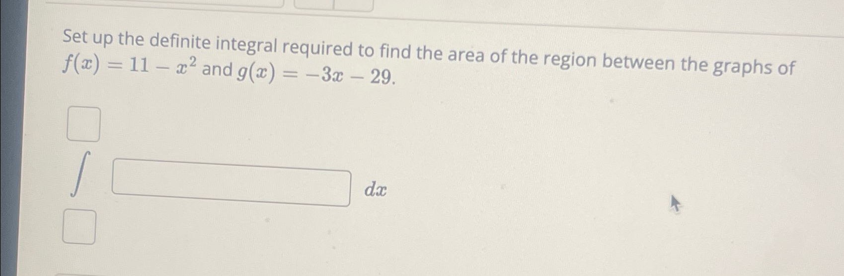 Solved Set up the definite integral required to find the | Chegg.com