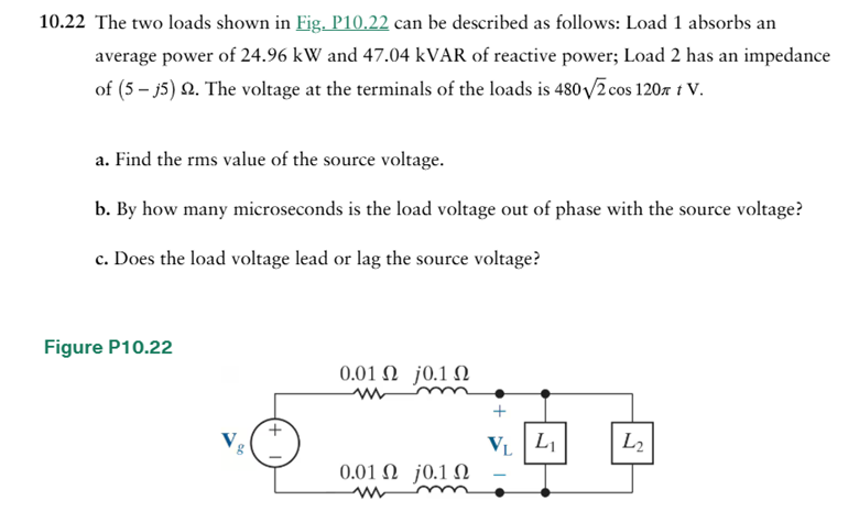 Solved The two loads shown in ﻿Fig, P10.22 ﻿can be | Chegg.com