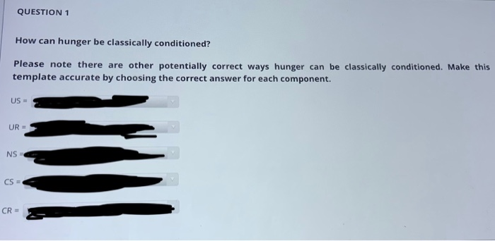 Solved QUESTION 1 How can hunger be classically conditioned? | Chegg.com