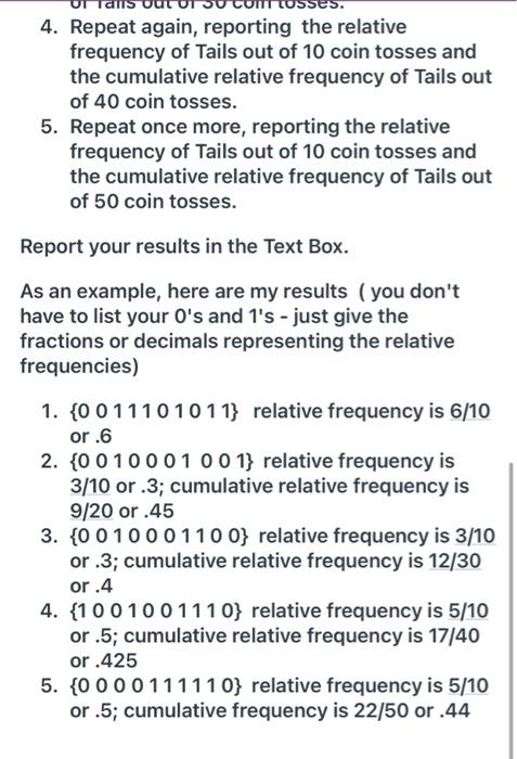 Solved You can simulate tossing a coin multiple times with | Chegg.com
