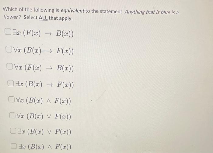Solved Which of the following is equivalent to the statement | Chegg.com