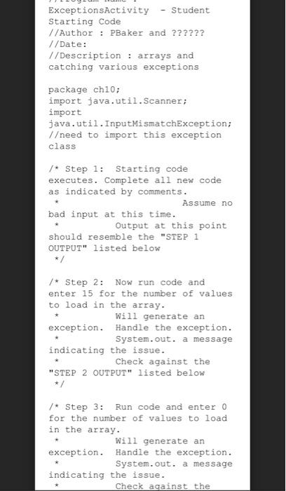 Solved Review The Slides Exceptions In Java Download The