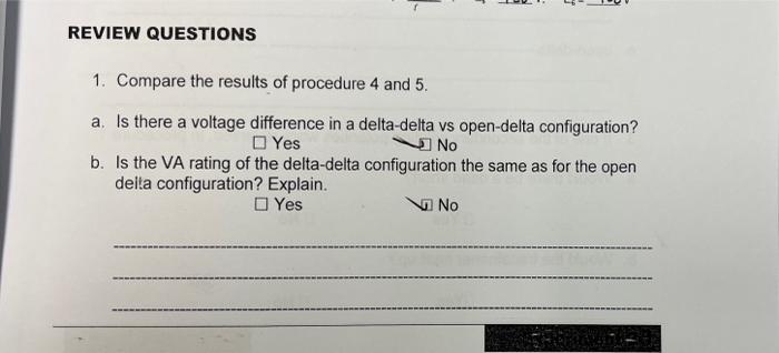 Solved REVIEW QUESTIONS 1. Compare the results of procedure | Chegg.com
