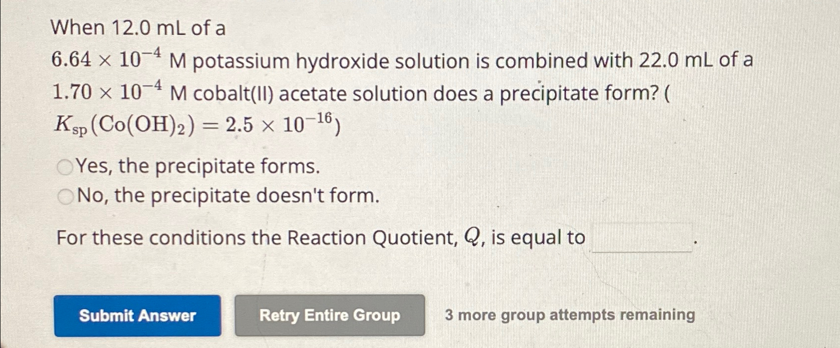 Solved When 12.0mL ﻿of a6.64×10-4M ﻿potassium hydroxide | Chegg.com