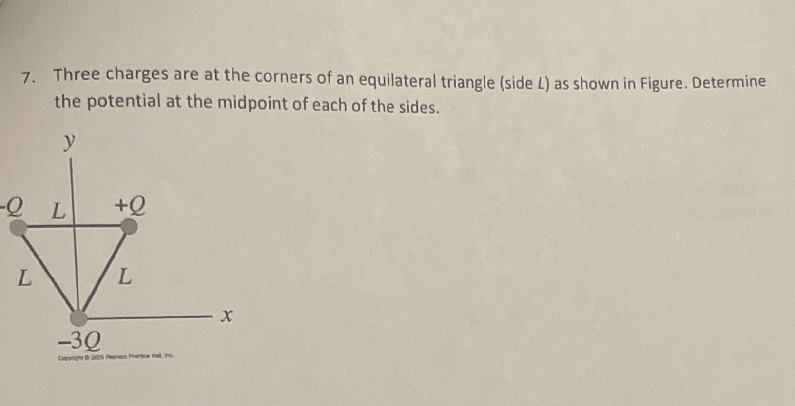 Solved Three charges are at the corners of an equilateral | Chegg.com
