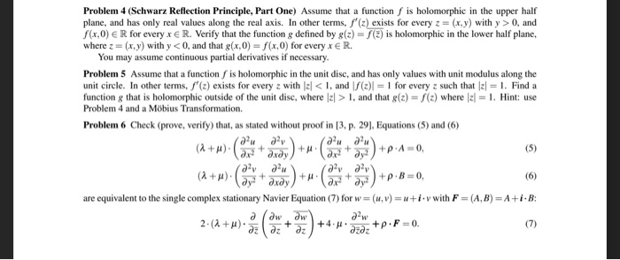Solved Problem 4 (Schwarz Reflection Principle, Part One) | Chegg.com